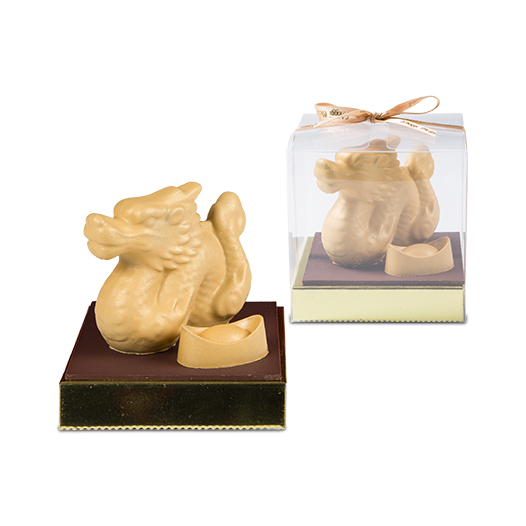 Small Gold Chocolate Dragon – Schoggi Meier